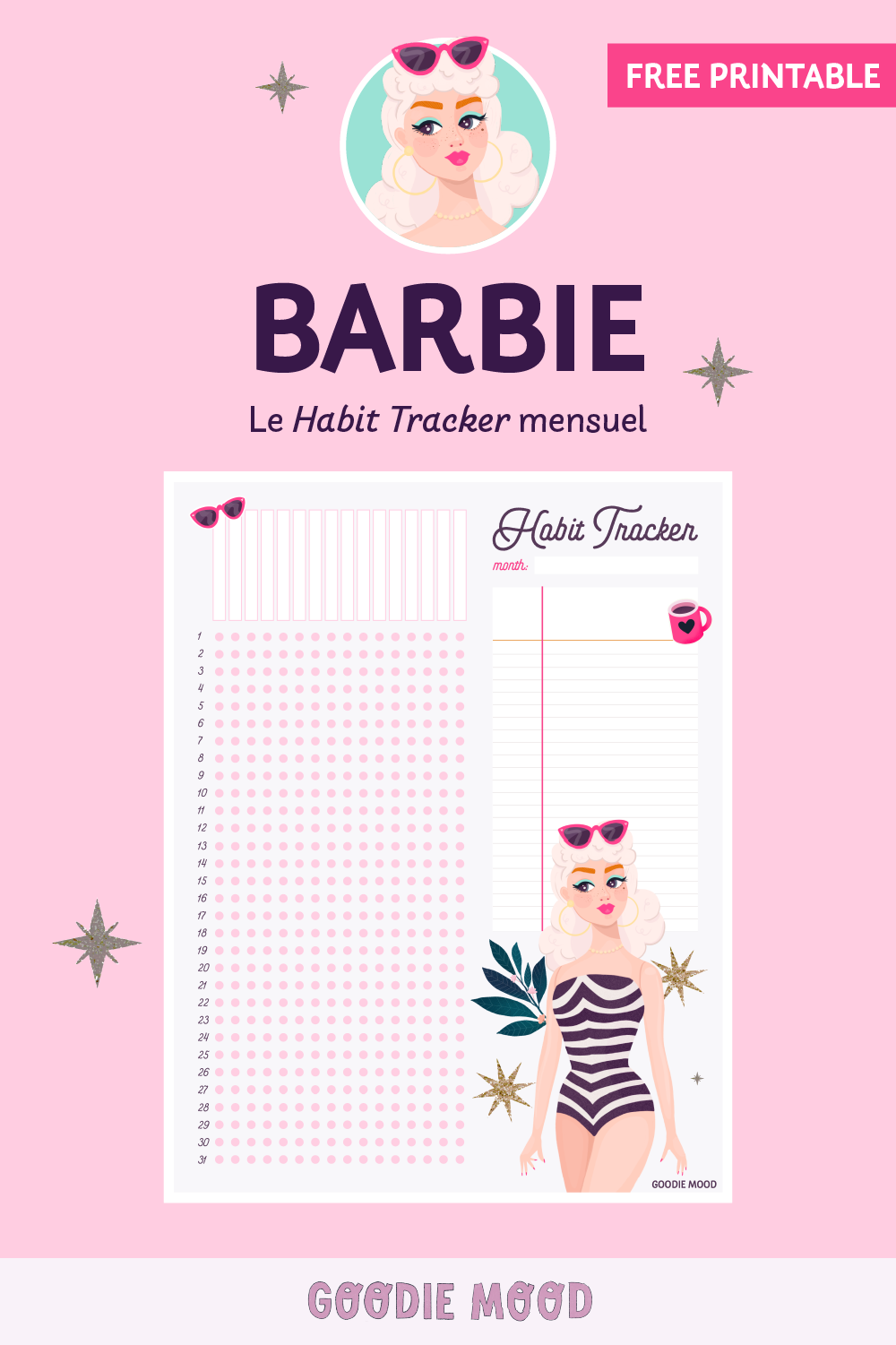 Printable : le habit tracker Barbie à imprimer gratuitement ! - Goodie Mood